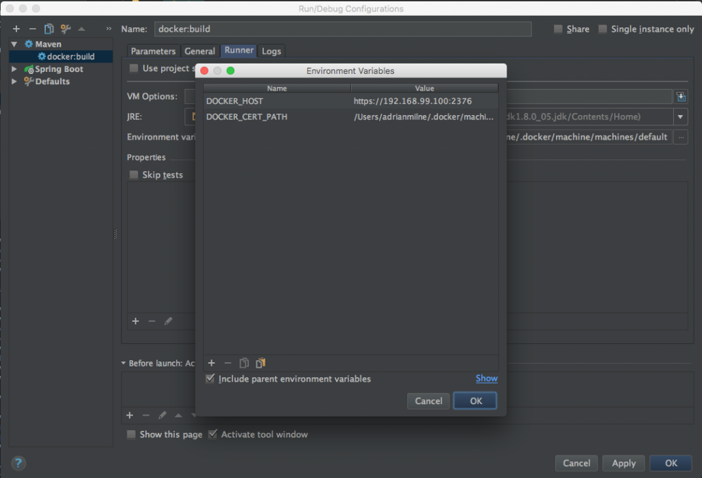 Example of a Spring Boot Microservice running on OSX/Docker Toolbox - adrian milne
