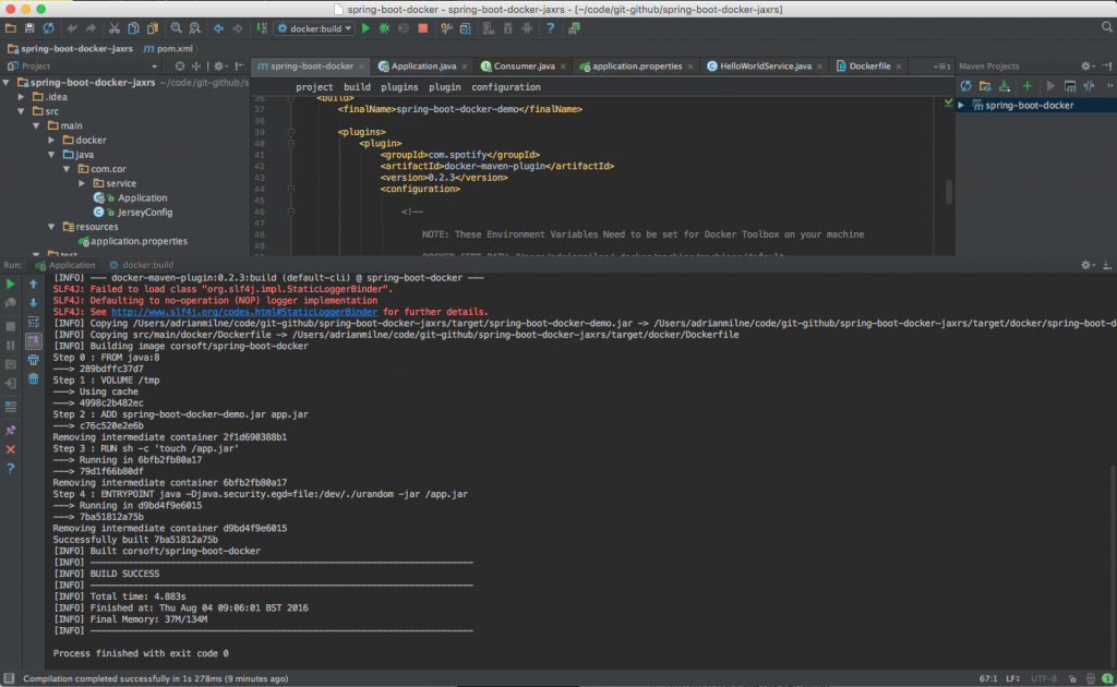 Example of a Spring Boot Microservice running on OSX/Docker Toolbox - adrian milne