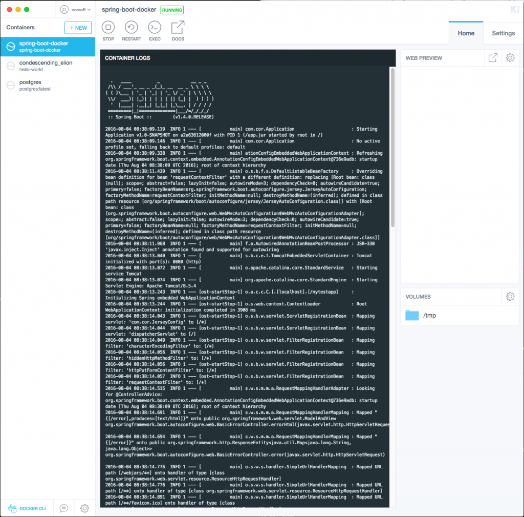 Example of a Spring Boot Microservice running on OSX/Docker Toolbox - adrian milne
