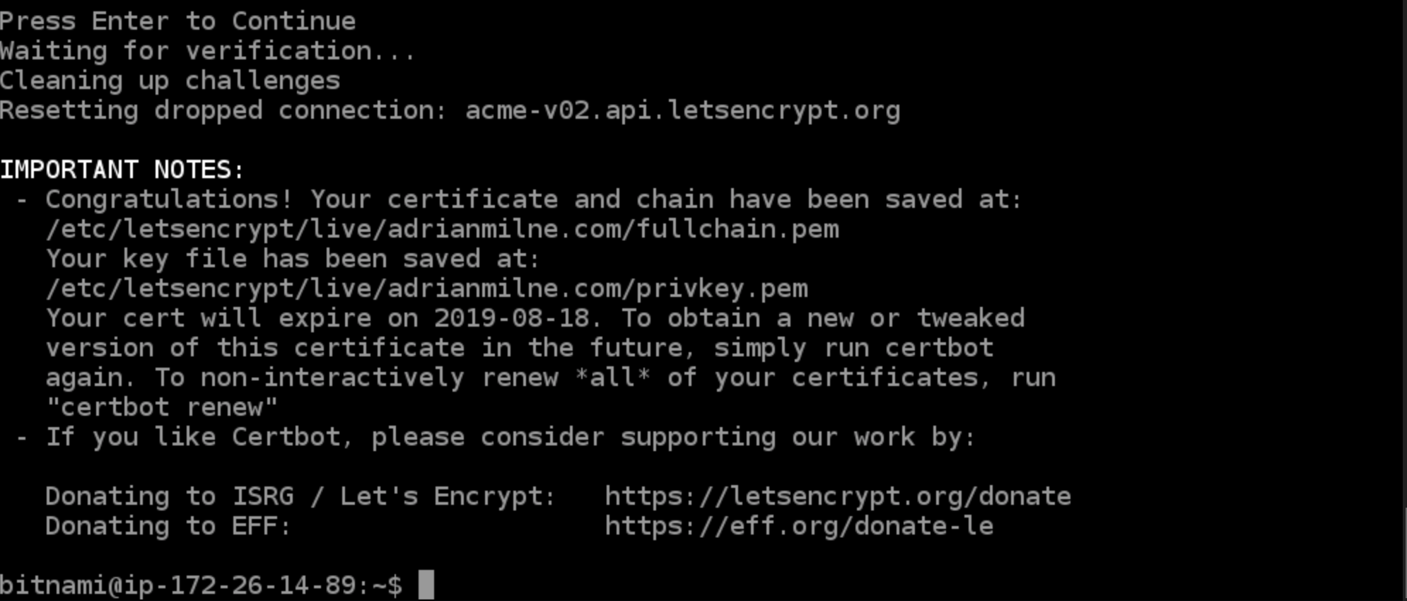 Securing Wordpress On Aws Lightsail With Lets Encrypt Ssl Certificates Adrian Milne